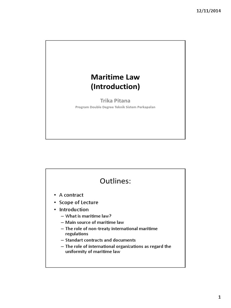 Introduction to Maritime Law Concepts | PDF | Admiralty Law | Government