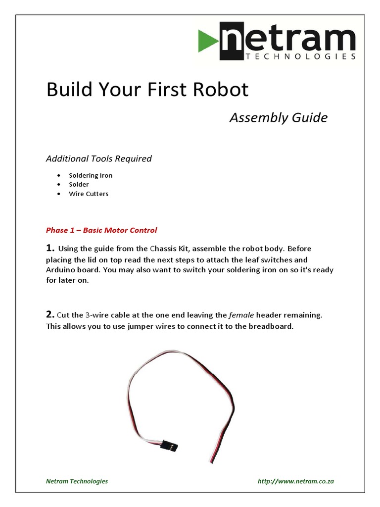 Build Your First Robot | PDF | Wire | Arduino