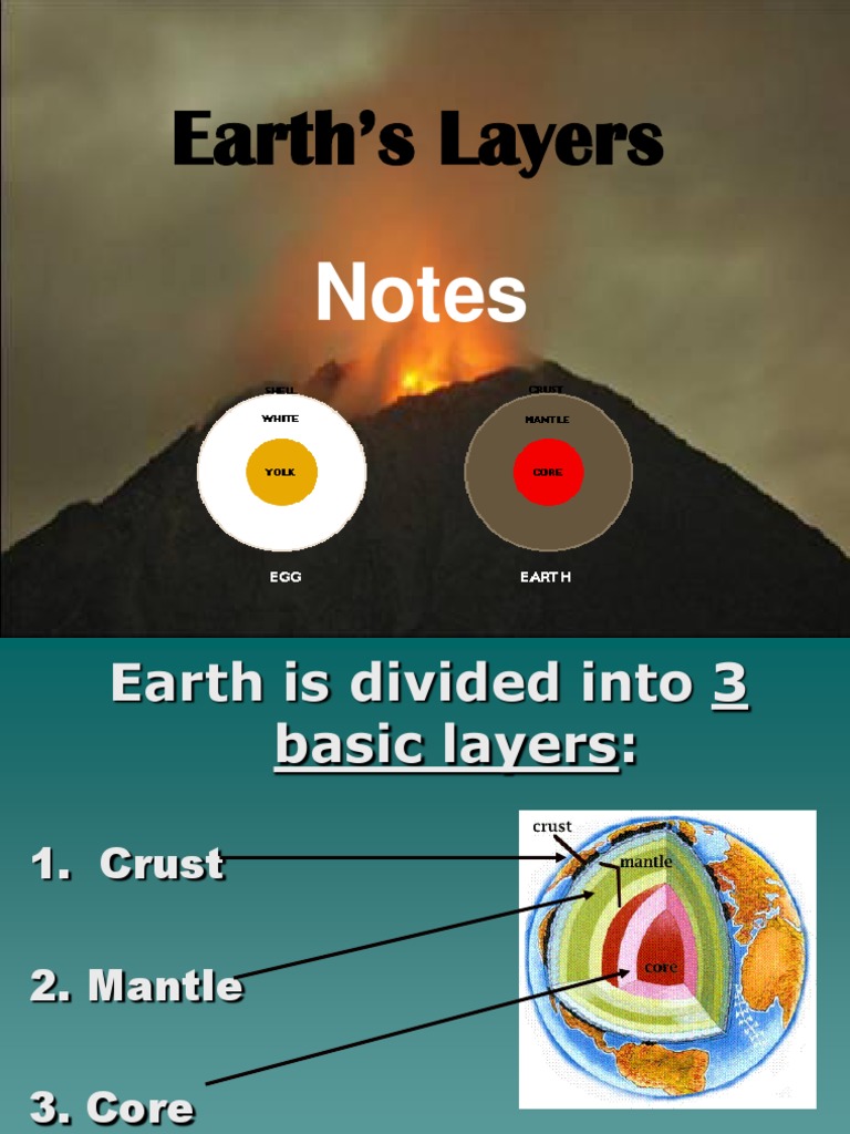 Earth's Layers Notes | PDF | Mantle (Geology) | Crust (Geology)