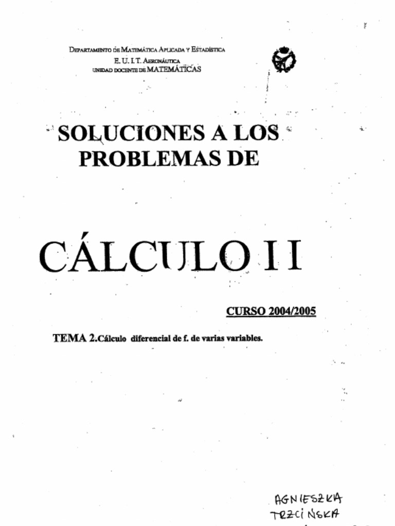 Calculo II - Solucion Problemas (TODAS) Vers1 PDF | PDF