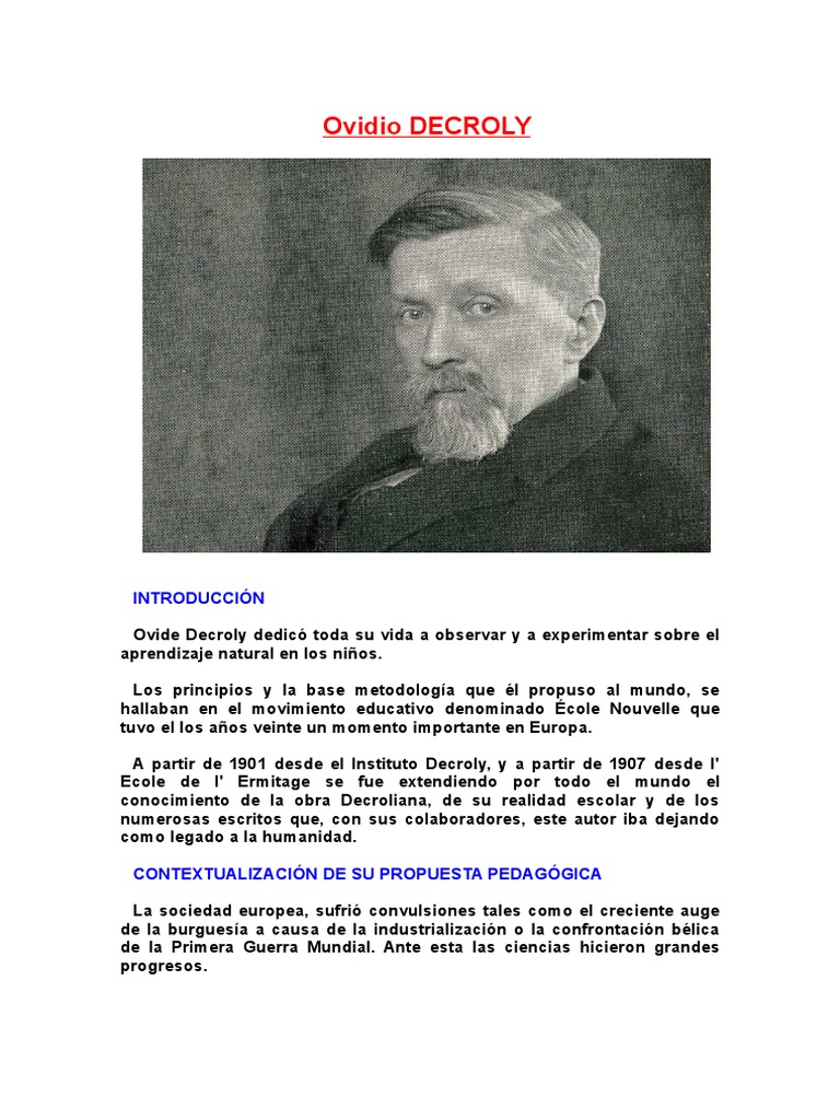 08 Decroly | PDF | Lectura (proceso) | Método científico