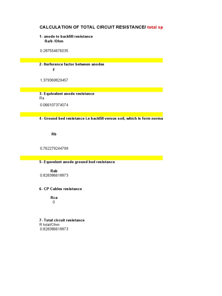 Cathodic Calculation Rule | PDF | Anode | Electrical Resistance And ...