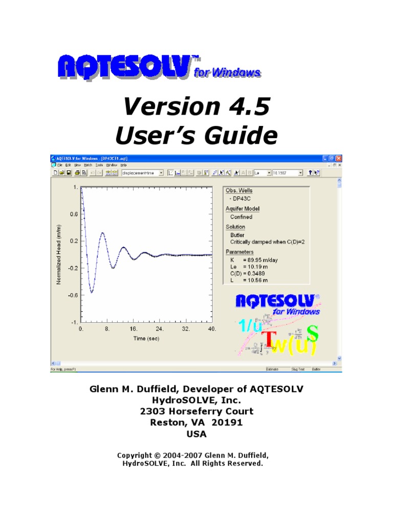Aqtesolv Manual | PDF | Aquifer | Hydrology