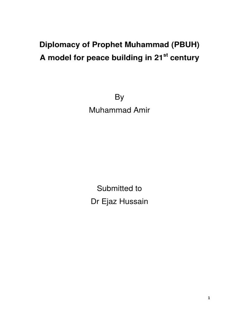 Diplomacy of Prophet Muhammad (Concept Paper) PDF | PDF | Muhammad | Medina