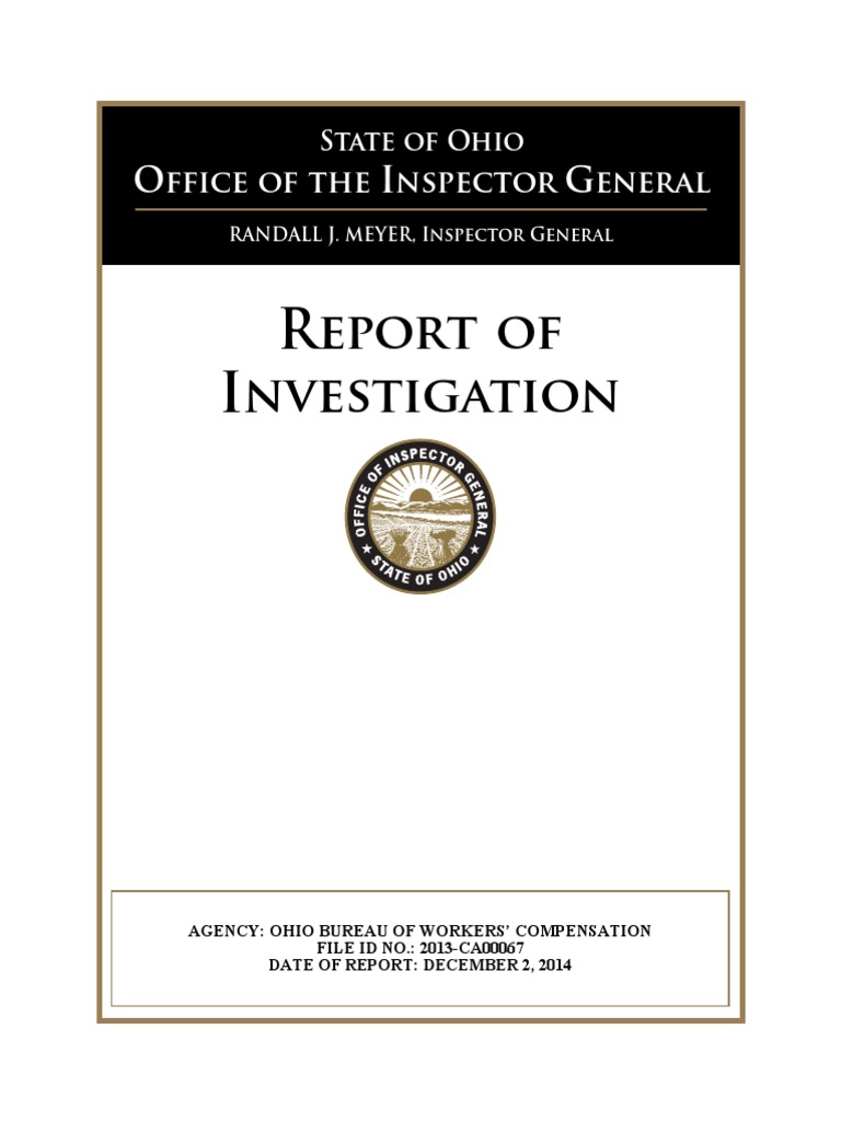 Ohio Inspector General Investigation Report | PDF | Personally ...
