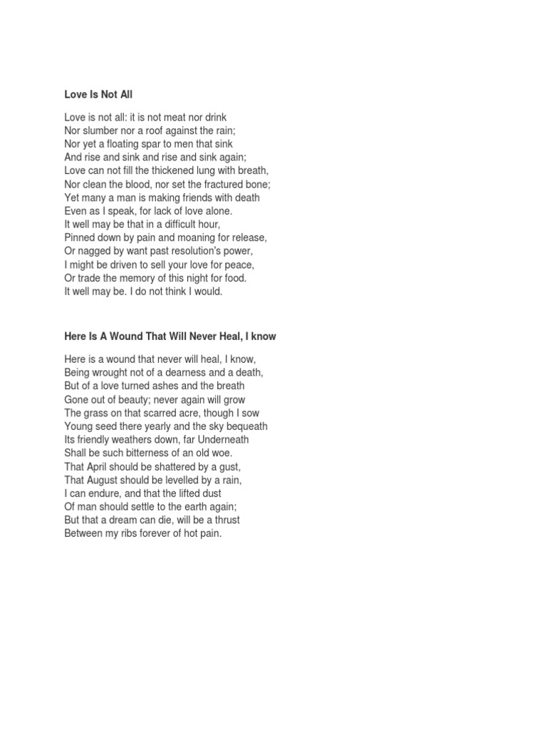 Millay's Exploration of Love and Loss | PDF | Nature
