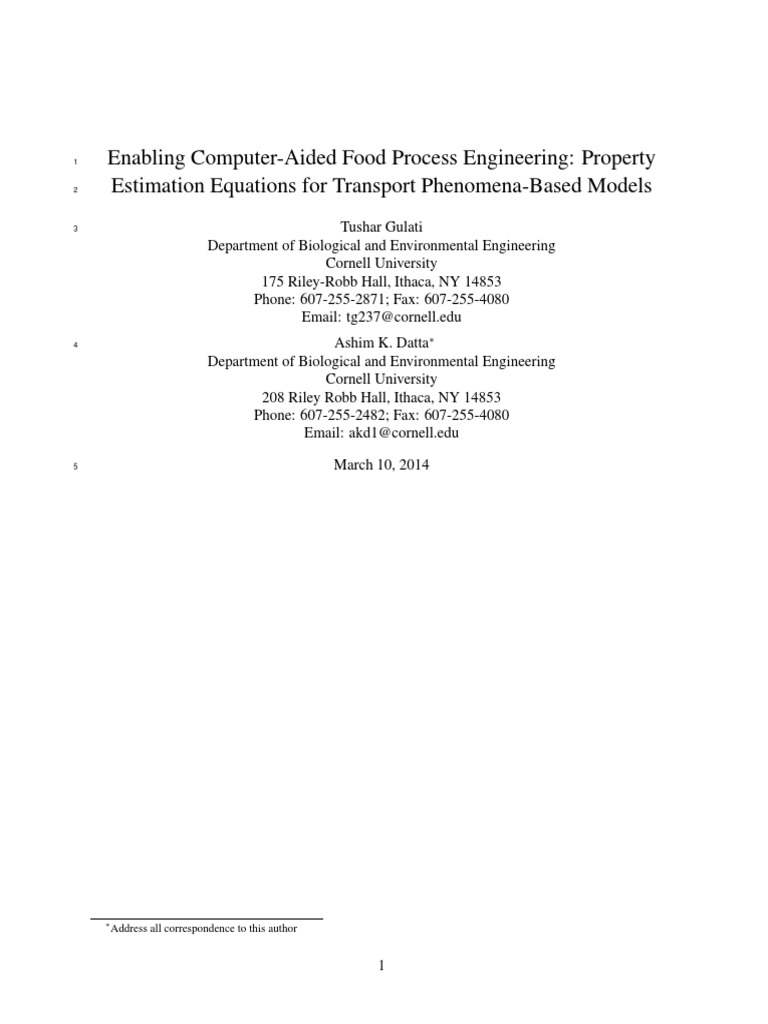 Food Property Summary | PDF | Porosity | Sensitivity Analysis