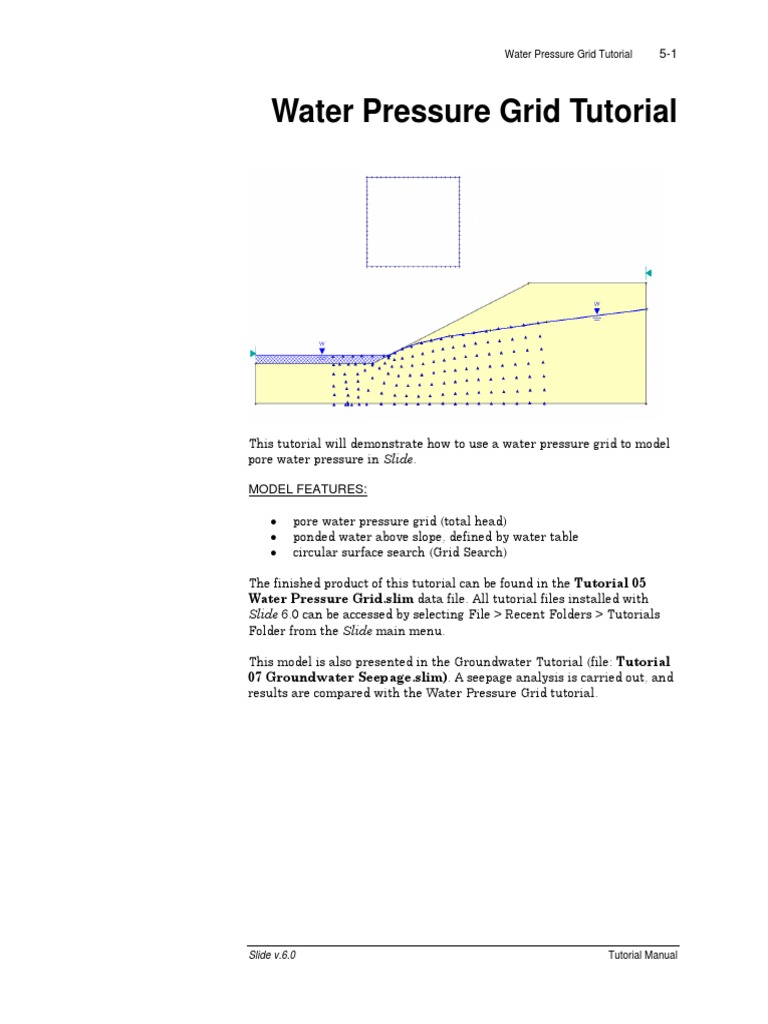 Tutorial 05 Water Pressure Grid | PDF | Contour Line | Groundwater