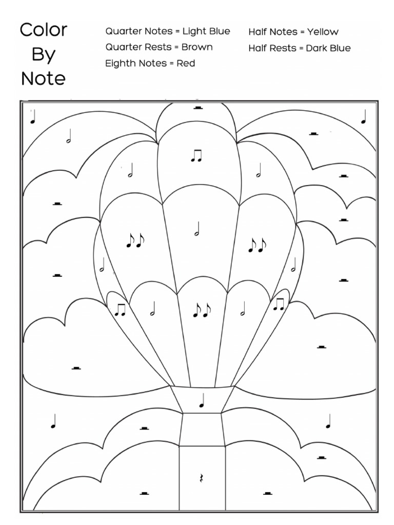 Color by Note Hot Air Balloon | PDF
