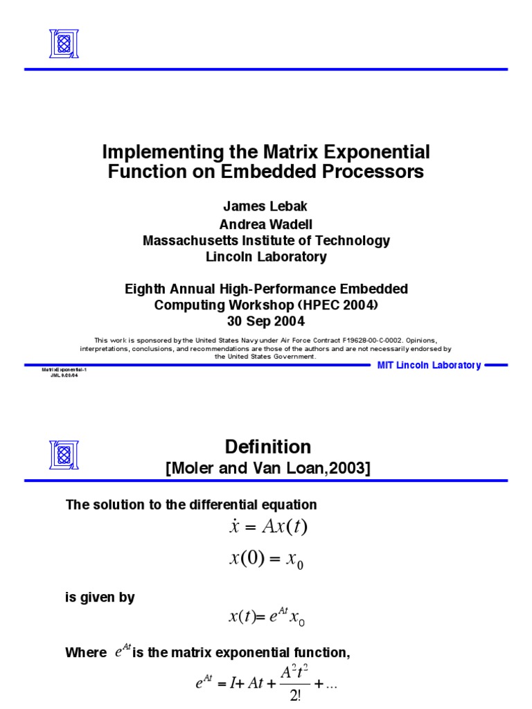 Matrix Exponential | PDF | Kalman Filter | Matrix (Mathematics)