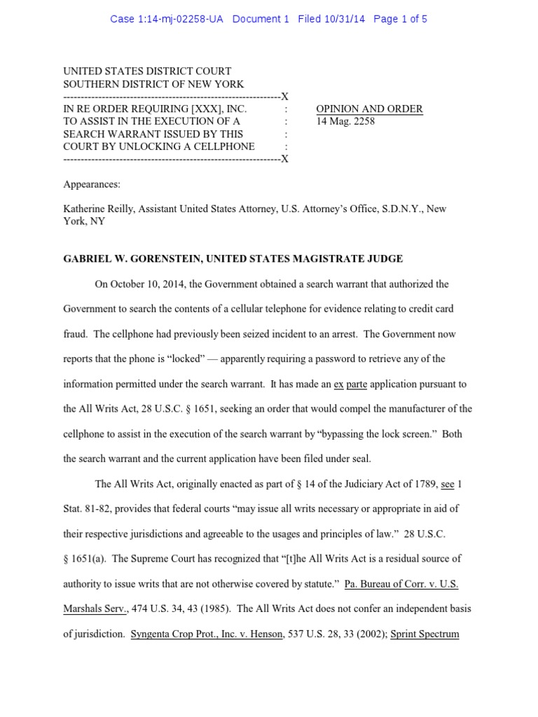 All Writs Act | PDF | Jurisdiction | Courts