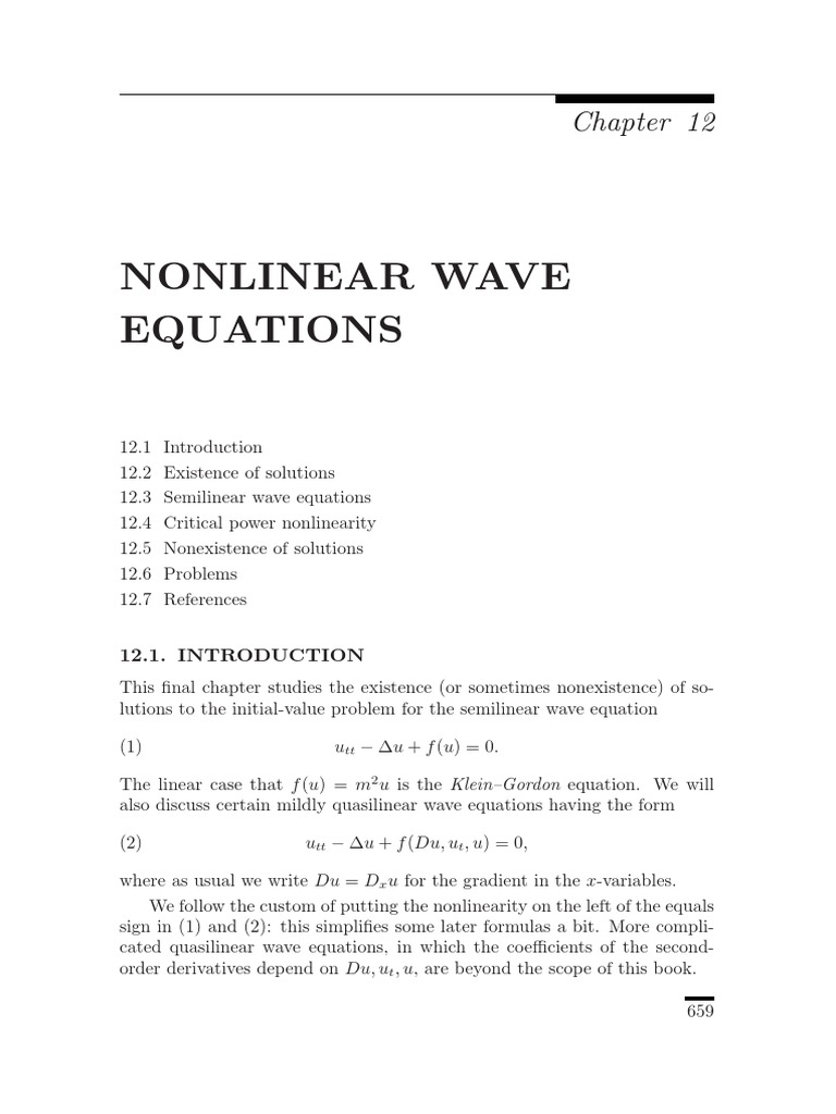 Non Linear Wave Equations | PDF | Wave Equation | Differential Equations