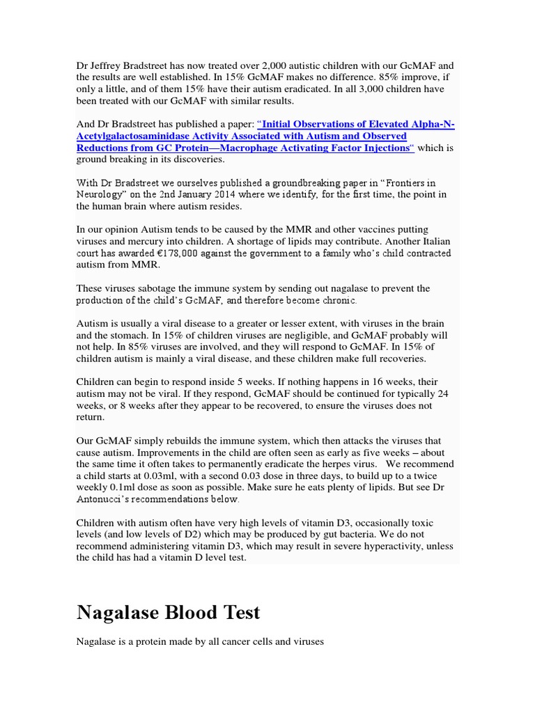 Nagalase Blood Test | PDF | Virus | Autism