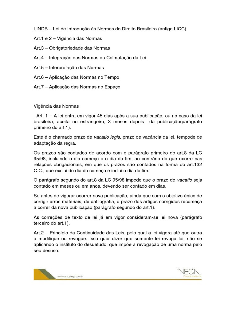 LINDB - Resumo PDF | PDF | Lei Estatutária | Analogia