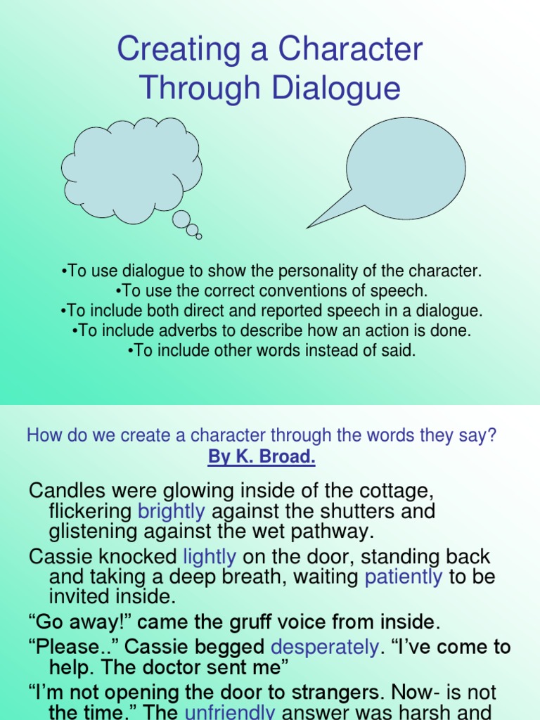 Creating A Character Through Dialogue | PDF