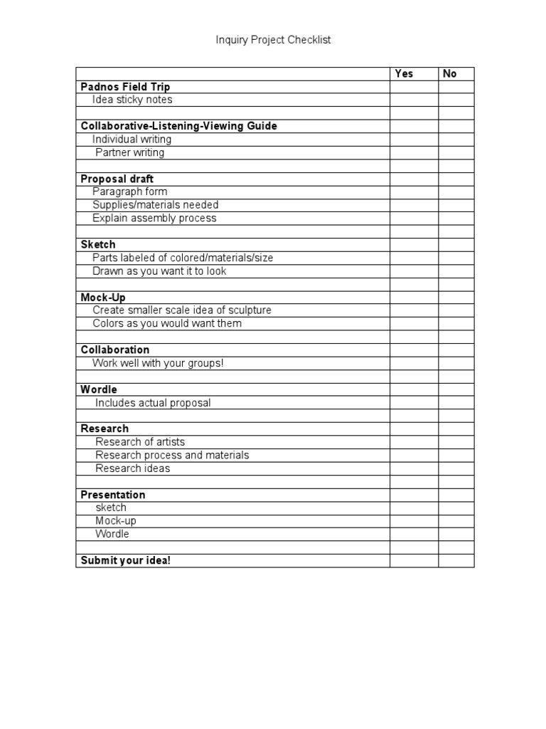 Art Project Planning Guide | PDF