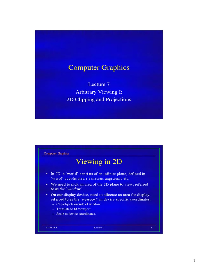 Clipping and Projections | PDF | 2 D Computer Graphics | Vertex (Geometry)