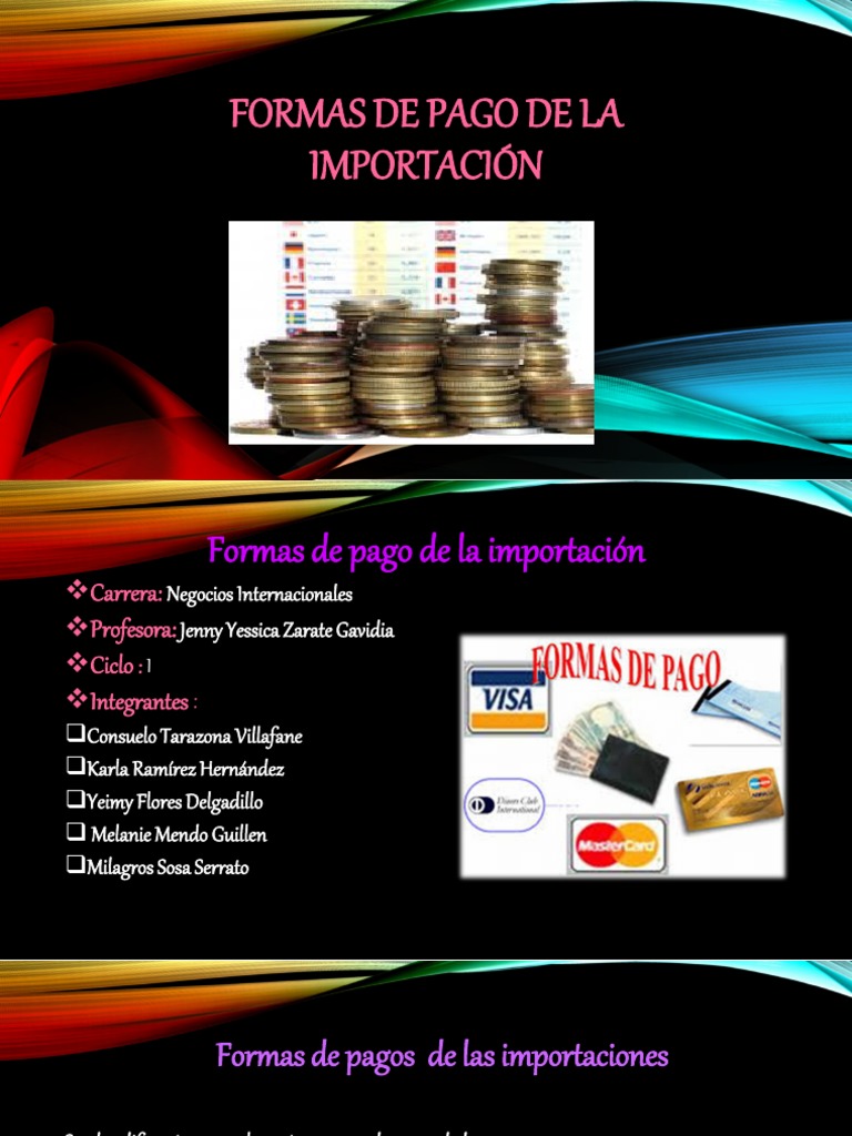 Formas de Pagos de Las Importaciones Consuelitooo | Descargar gratis ...