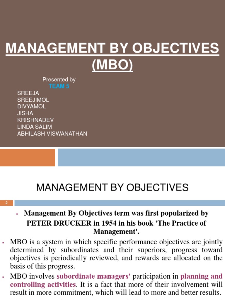 Management by Objectives | PDF | Hierarchy | Goal