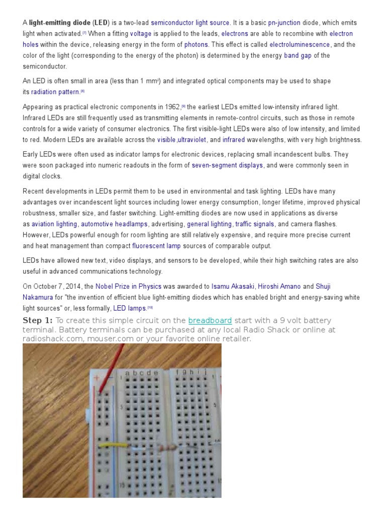 Step 1 | PDF | Light Emitting Diode | Lighting