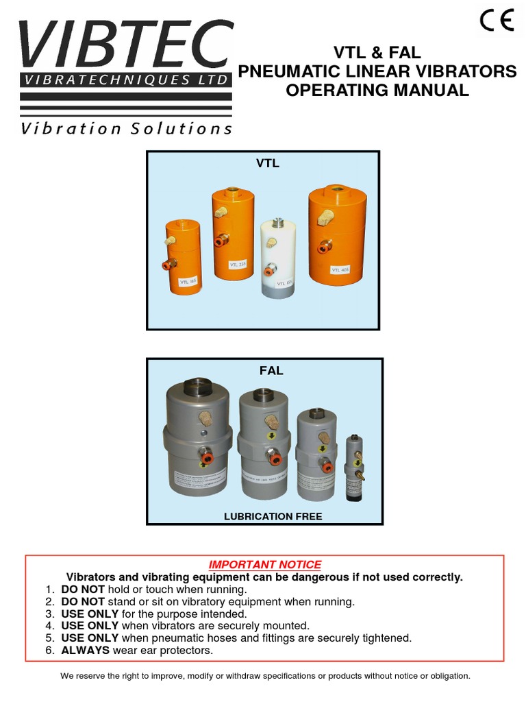 Vibtec Air Vibrator Manual | PDF | Valve | Mechanical Engineering