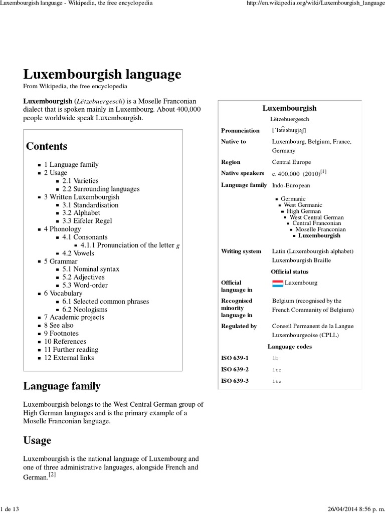 Luxembourgish Language - Wikipedia, The Free Encyclopedia | Semiotics ...