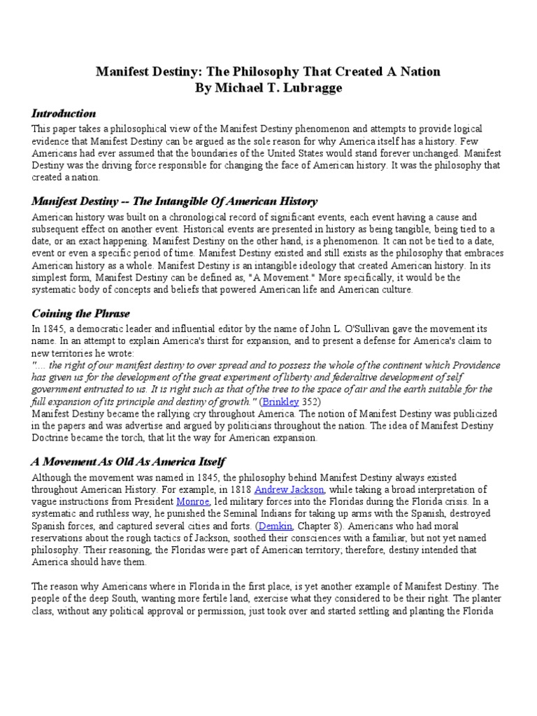 Manifest Destiny & The Monroe Doctrine | PDF | The United States