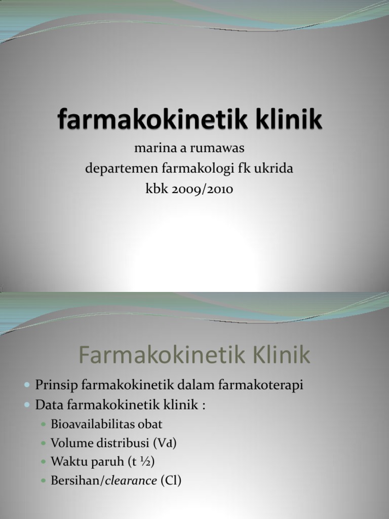Farmakokinetik Klinik | PDF