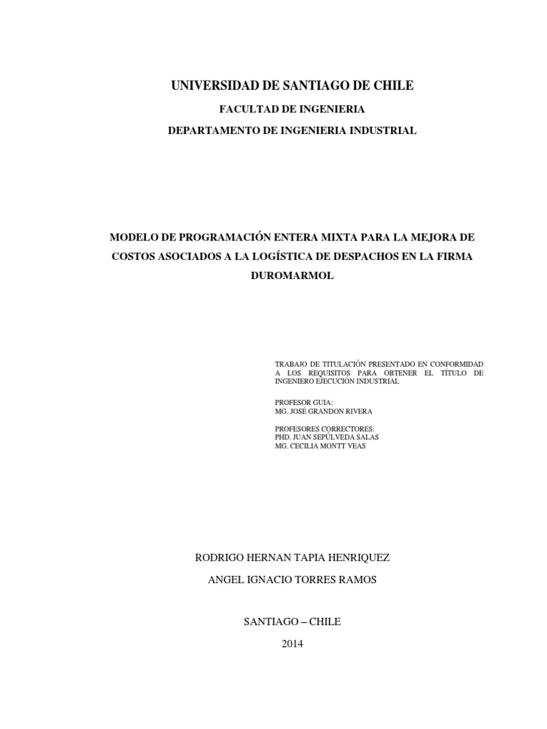Modelo de Programacion Entera Mixta para Mejora de Costos | PDF