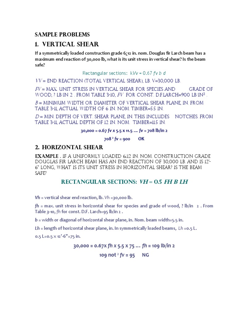 Revew-Timber - Example Problems | PDF | Bending | Beam (Structure)