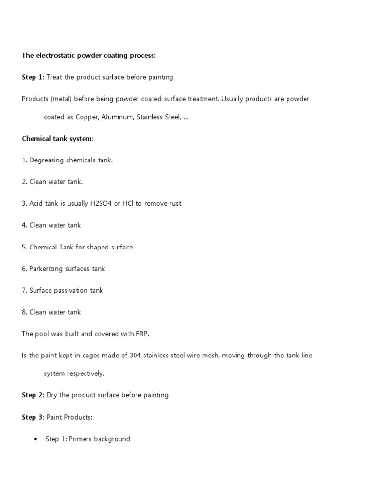 Electrostatic Powder Coating Process Guide | PDF