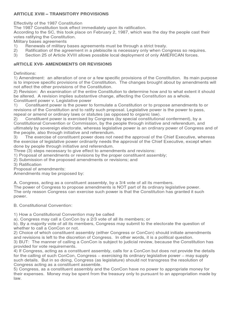 Article Xviii - Transitory Provisions | Download Free PDF ...