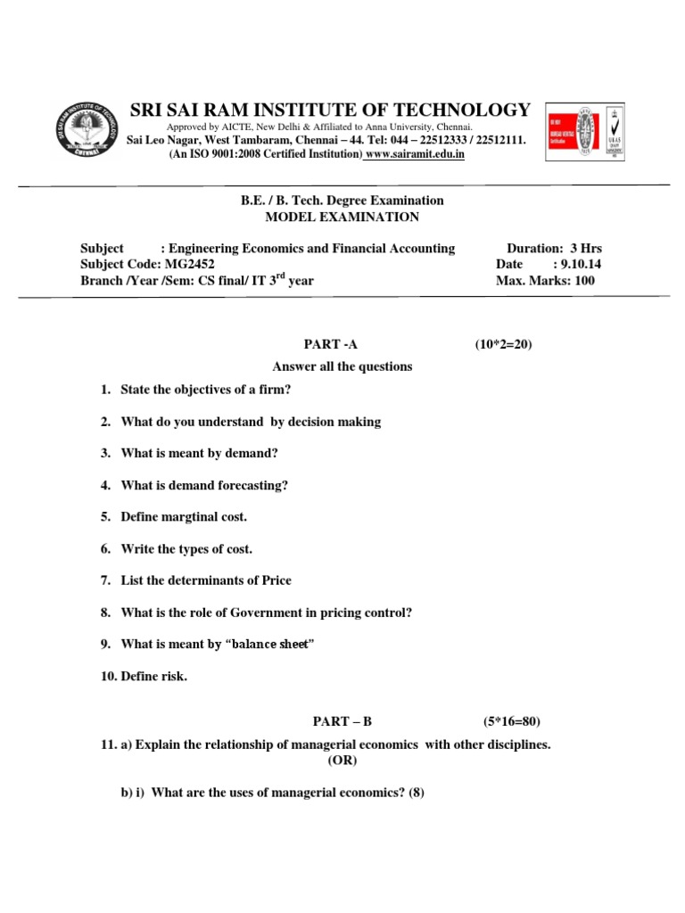 Model Paper Ece Eee | PDF | Quality Management | Iso 9000