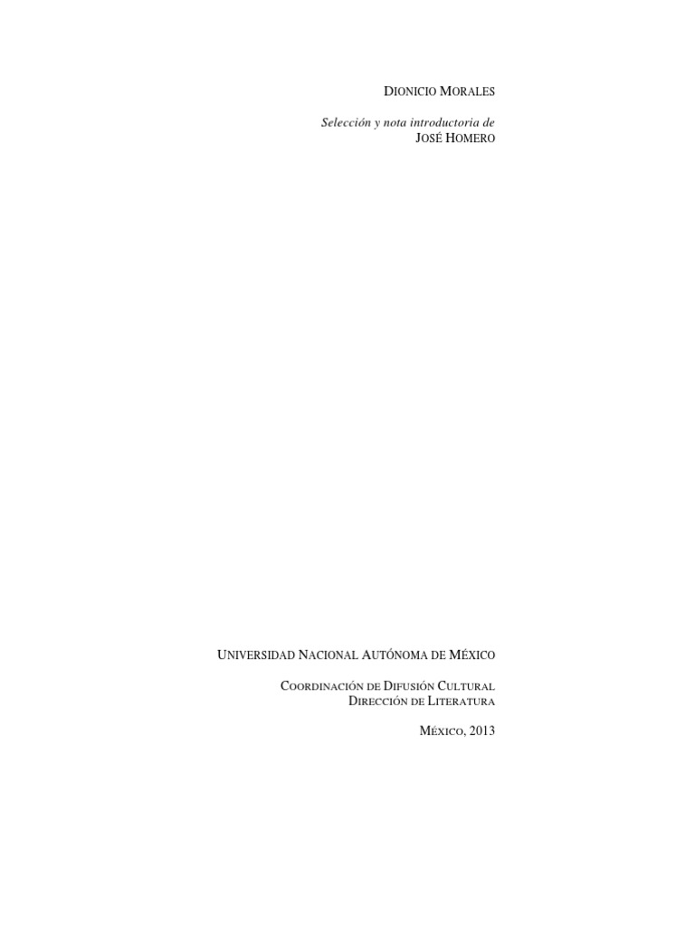 Dionicio Morales UNAM | PDF