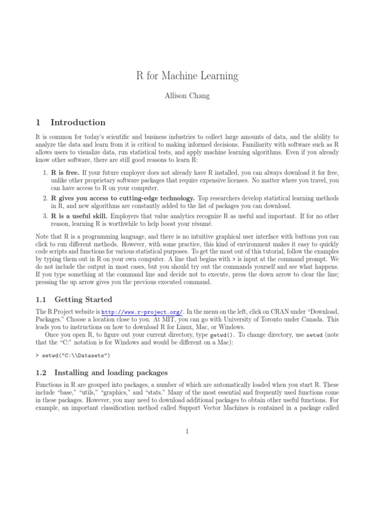MIT R For Machine Learning | PDF | R (Programming Language) | Regression Analysis