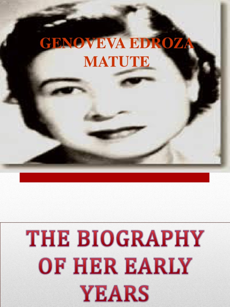 Genoveva Edroza Matute Pdf Tagalog Language Languages Of