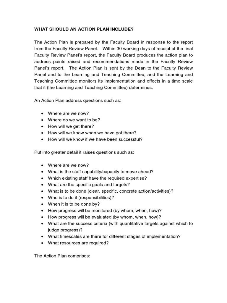 Action Plan Guide | PDF | Evaluation | Learning