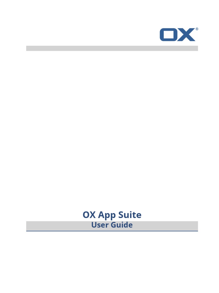 OX App Suite User Guide English v7.6.1 | PDF | Email | Icon (Computing)