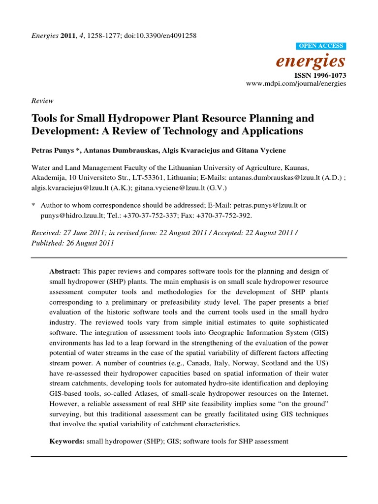 Small Hydro Power Plant - Development | PDF | Geographic Information ...