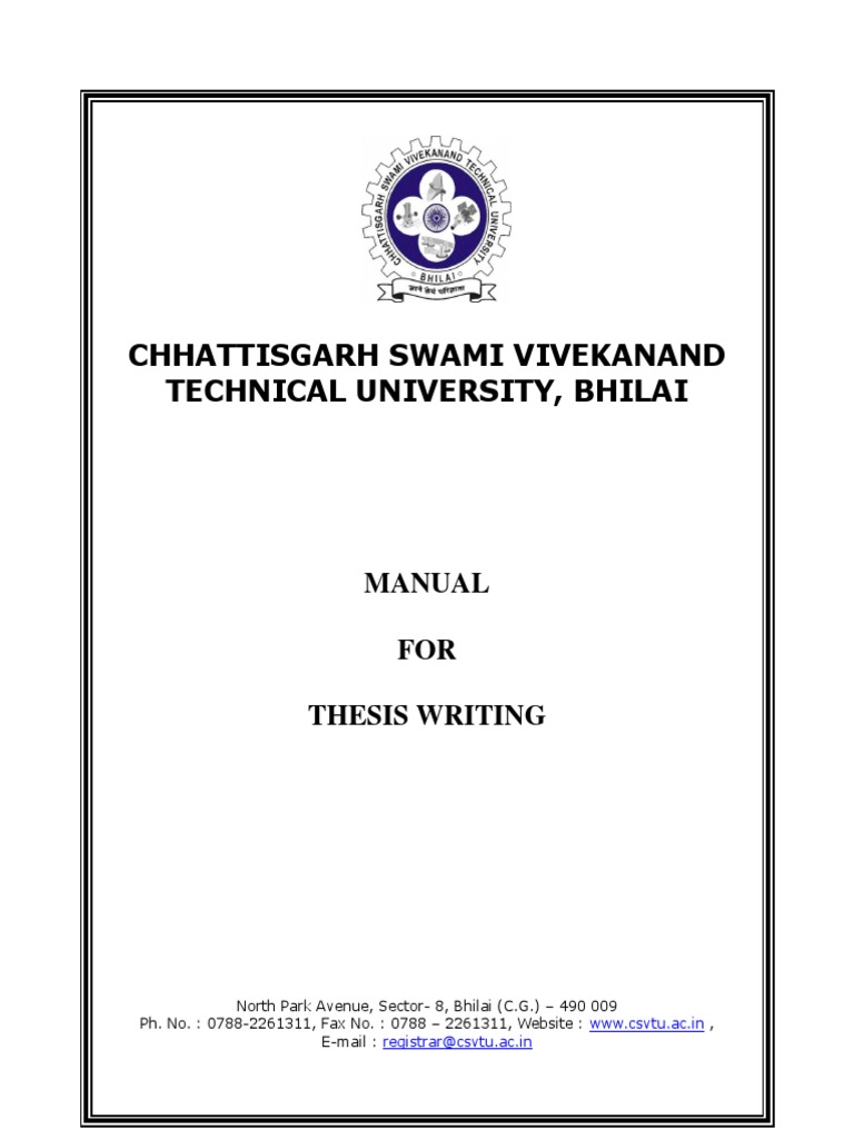 CSVTU Manual For Thesis Writing | PDF | Art | Computers