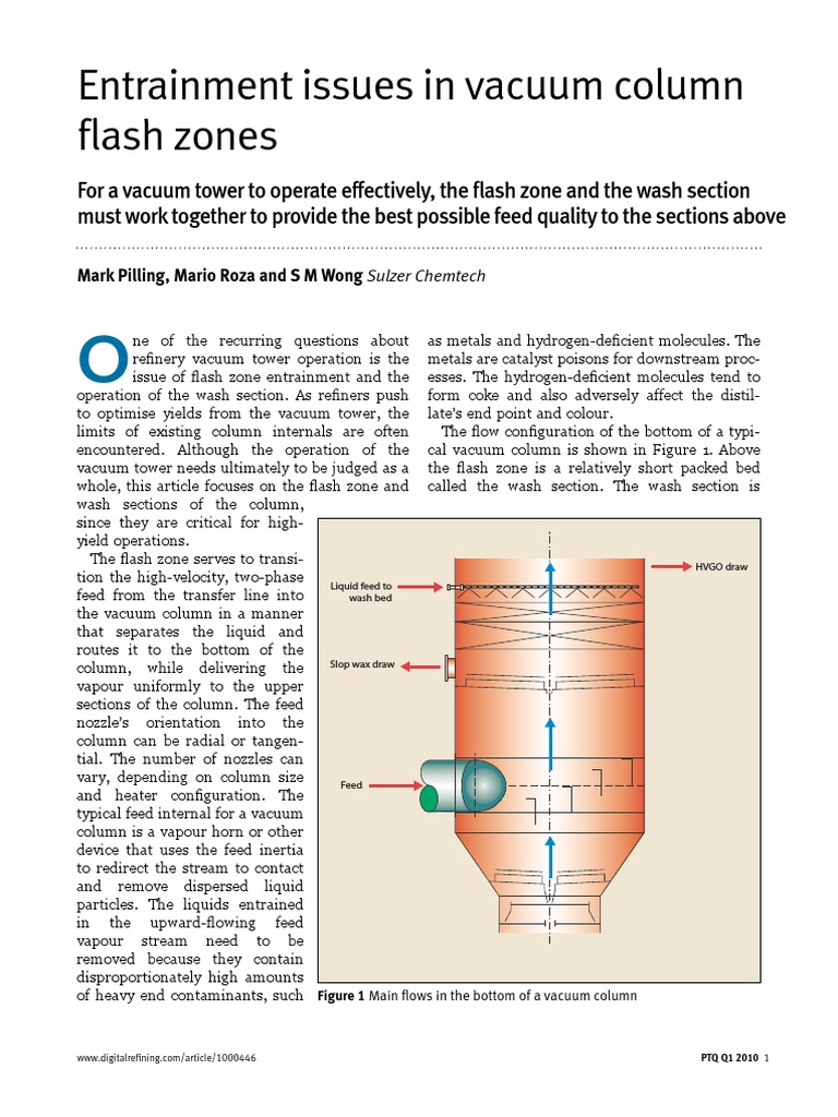 Entrainment Issues in Vacuum Column | PDF | Distillation | Oil Refinery