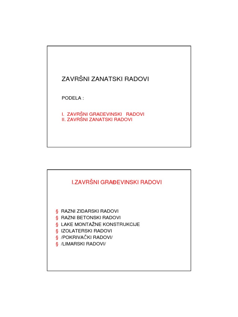 Zavrsni Zanatski Radovi | PDF