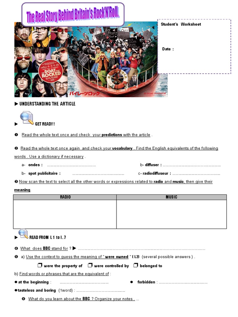 Reading Comprehension Pirate Radio | PDF