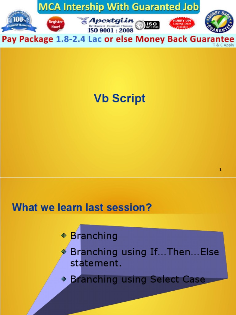 How To Do Programming in VBScript | Download Free PDF | Control Flow | Subroutine