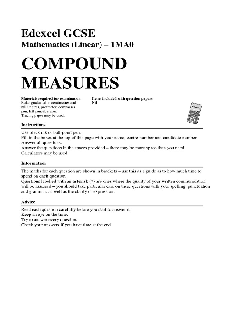 75 Compound Measures | Download Free PDF | Speed | Density