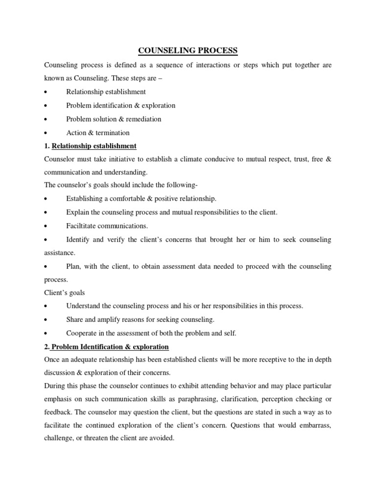 Counseling Process | PDF | Nonverbal Communication | School Counselor