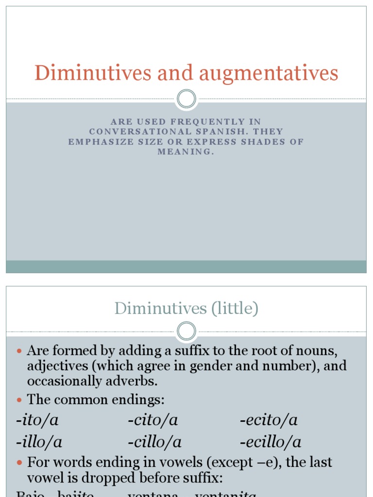Diminutives and Augmentatives | PDF