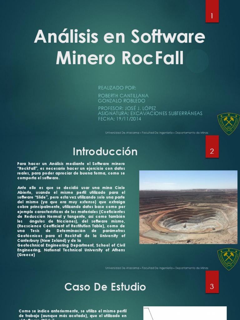 Uso de ROCFALL en Minería Cielo Abierto - R. y G. | PDF | Minería | Software