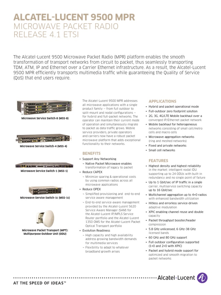 9500 MPR r4-1 Etsi en Datasheet | PDF | Network Packet | Quality Of Service