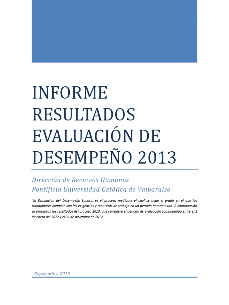 Modelo de Informe Evaluacion de Desempeno | Recursos humanos | Planificación